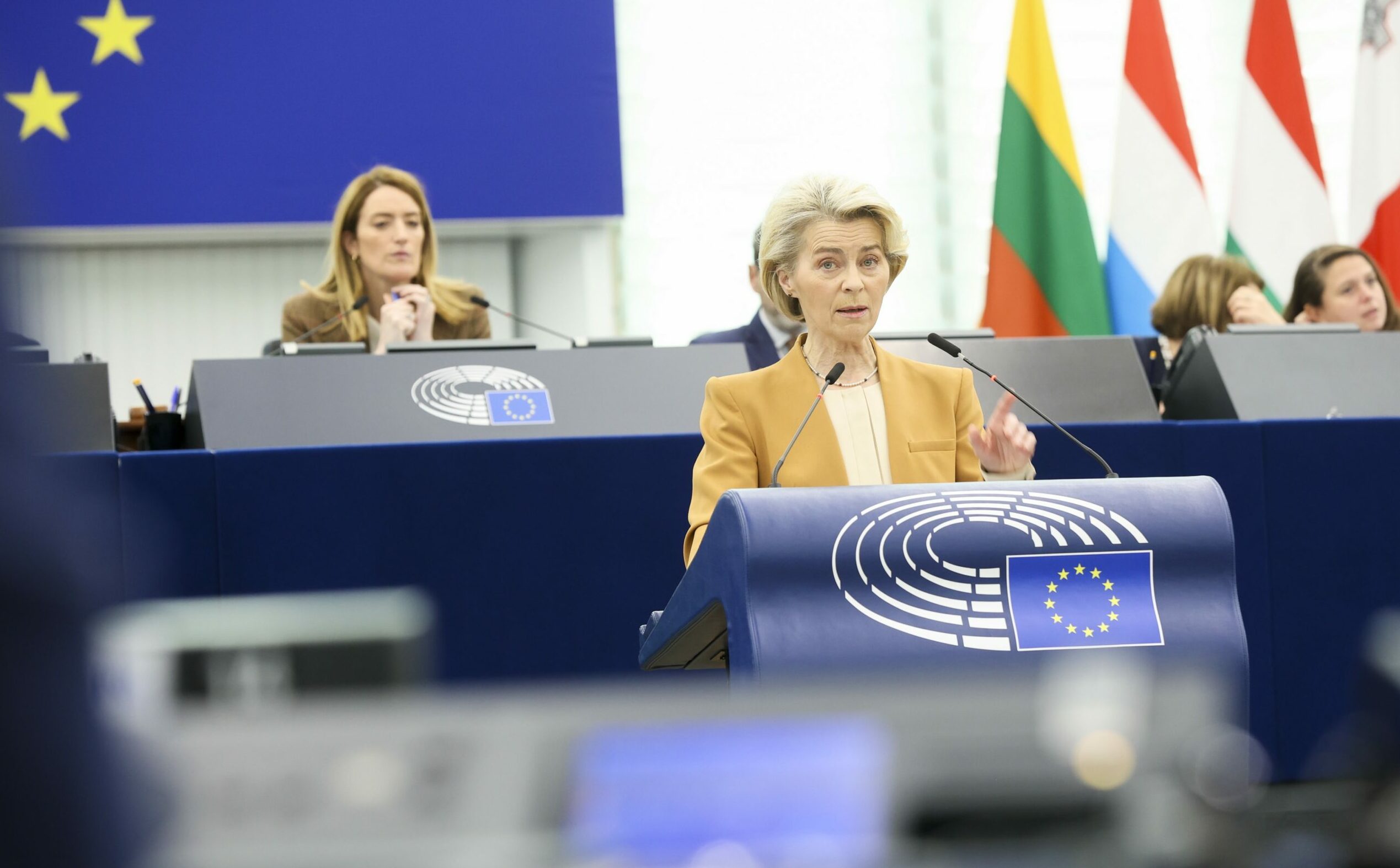 Michel and Von der Leyen present recent EU summit results at the ...